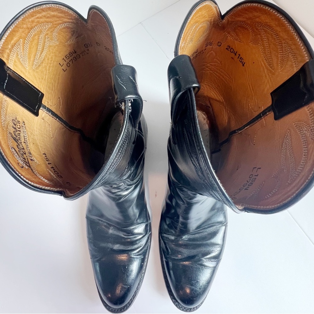 Lucchese Classics Super Prime Black Leather Boots Siz… - Gem